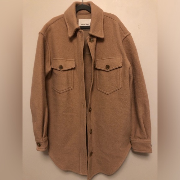 Wilfred | Jackets & Coats | Wilfred Oversized Tan Wool Shacket Jacket ...